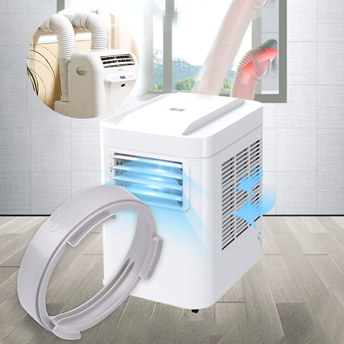 5.9 inch/6 inch Portable Air Conditioner Exhaust Hose Coupler Window Adapter A/C Unit Tube Connector Mobile air Conditioning Accessories