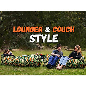WEKAPO Inflatable Couch Air Lounger Chair - Camping & Beach Accessories, Portable Blow up Sofa for Hiking, Lawn, Indoor/Outdoor Movies & Music Festivals. Lightweight and Easy to Set Up Air Hammock