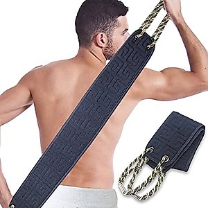 Exfoliating Back Scrubber for Shower, Double-Sided Back Scrub Washcloth with Handles, 38 Inches Body Exfoliator Bath Tool to Clean Your Body Deeply for Men & Women Skin Care