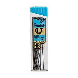 Pentel® Super Hi-Polymer® Leads, 0.7 mm, Medium, HB, 30 Leads Per Tube, Pack Of 3 Tubes