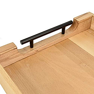 Rustic Ottoman Tray Large - 20"x12" - Coffee Table Trays - Ottoman Tray with Handles - Serving Tray for Ottoman - Farmhouse Serving Tray -Wooden Tray