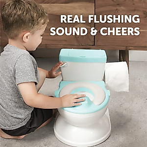 Real Feel Potty with Wipes Storage, Transition Seat & Disposable Liners - Realistic Toilet - Easy to Clean & Assemble - Jool Baby (Aqua)