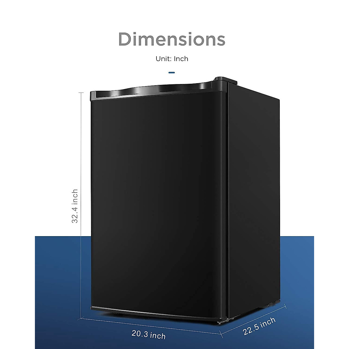 ADT Mini Freezer for Compact Space Small Freezer (Black, 3.0 Cubic Feet)