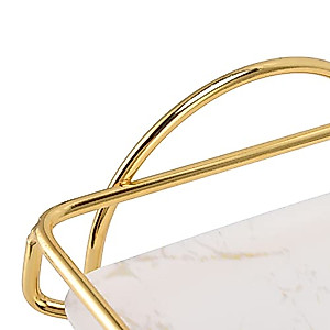 Yosoo Health Gear 2 Tier Cosmetic Storage Shelf Large Capacity Waterproof Gold Metal Rack for Bathroom Kitchen Bedroom Organizer Countertop with Golden Liner