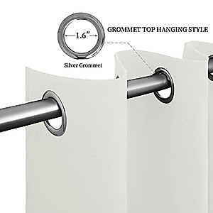 Easy-Going Blackout Curtains for Bedroom, Solid Thermal Insulated Grommet and Noise Reduction Window Drapes, Room Darkening Curtains for Living Room, 2 Panels(52x84 in,Ivory)