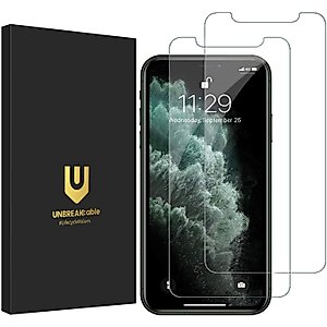 UNBREAKcable Screen Protector for iPhone 11 Pro Max iPhone Xs Max 2-Pack 6.5", Double Defense 9H Hardness HD Tempered Glass Screen Protector for iPhone 11 Pro Max/Xs Max with Easy Installation Frame,UBMU153