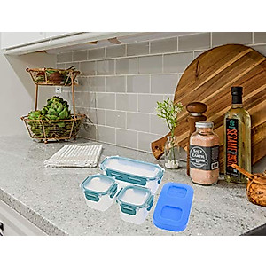 Rubbermaid Lunch Blox Snack Kit - Lunch Box Food Containers - Comes with 1 Ice Pack, 2 Small, and 1 Long Container - Great for Kids Snacks, School Lunches, and Adult Meal Prep - Blue