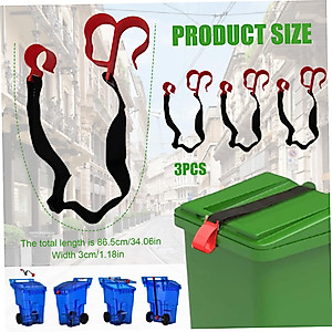 Wedhapy Trash Can Locks for Animals Trash Can Lock, 3PCS 34 Inch Adjustable Trash Can Lid Lock, Reusable Garbage Can Lock, Universal Garbage Can Locks for Animals