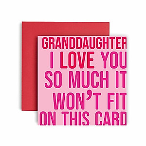 Huxters Birthday Cards for Women - I Love You Granddaughter Birthday Card for her - Funny Happy Card for Granddaughter Fun Love Happy Birthday - 14.8cm (Granddaughter)