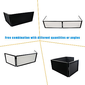 Sardoxx DJ Booth DJ Facade Portable DJ Event Booth Foldable Cover Screen Metal Frame Booth Front Board Video Light Projector Display Scrim Panel w/Travel Bag Black White Scrims