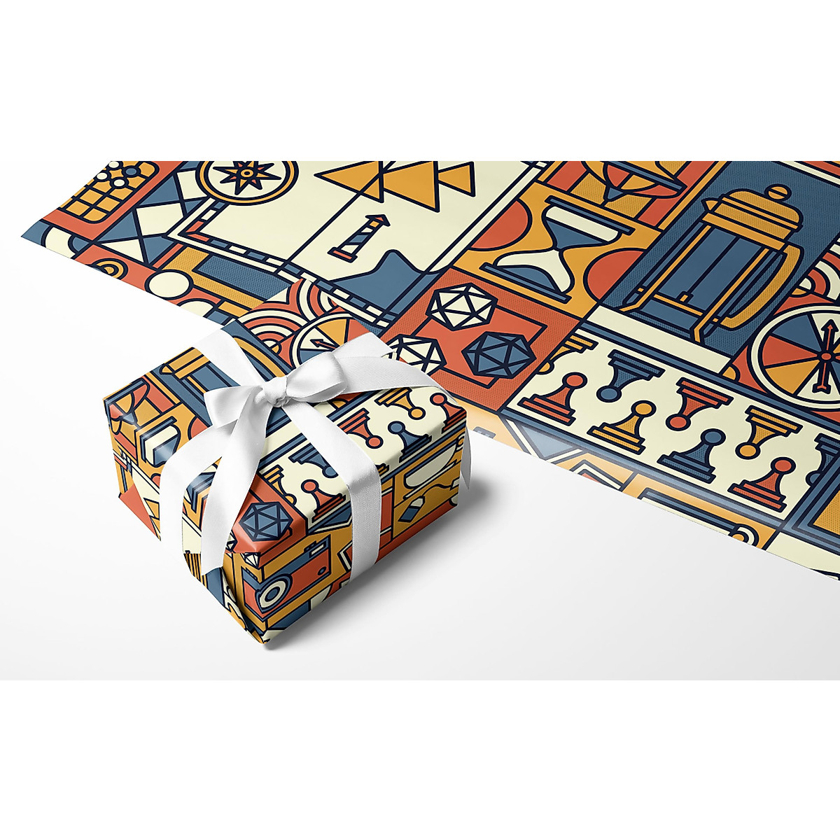 Stellar Factory Board Game and Amusement Pattern Wrapping Paper - 17 inches x 20 feet