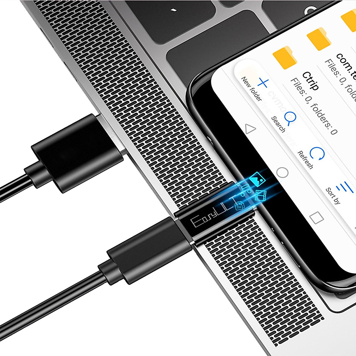 EasyULT USB C Adapter [2-Pieces] USB Type C to Micro USB Connector Adapter for New i/Pad, Samsung Galaxy S9/S8/Note 9/8, Huawei P40/Mate 20/10, LG etc (White Black)