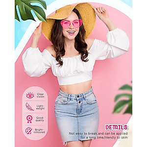 Chicpop 24 Pairs Heart Shaped Sunglasses for Women Bulk Heart Glasses Party Favor Decoration Accessories Eyewear