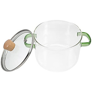 ERINGOGO Ramen Cookware Tea Pot Glass Pots Tea Kettle Stovetop Clear Glass Pot Kitchen Stew Pot Clear Saucepan Glass Pot for Soup Cooking Pot Mushroom Hand-pulled Noodle Binaural Butter
