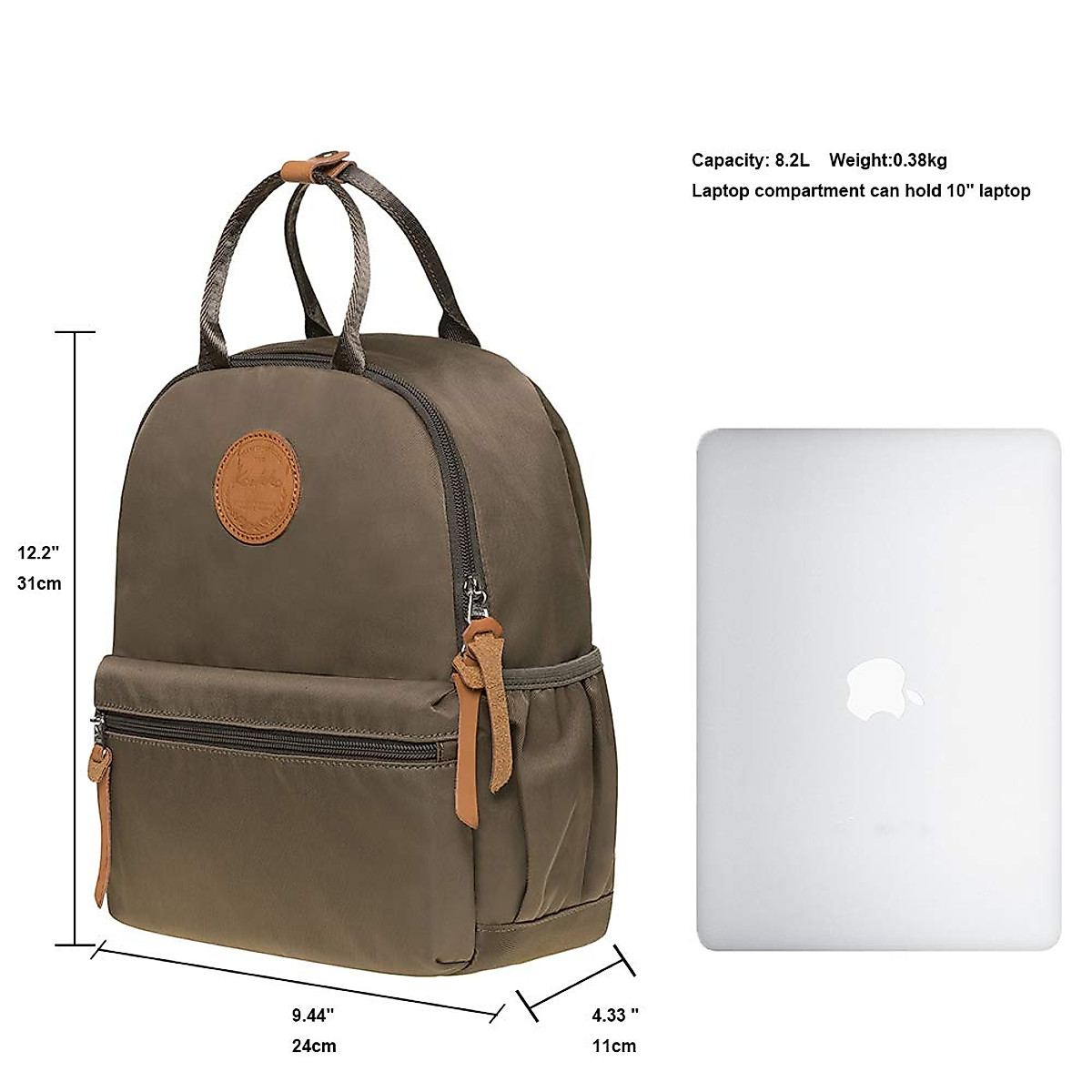 KAUKKO Stylish Oxford Fabric Backpack Travel Rucksack lightweight Hiking Bag Satchel(K1007 BLUE)