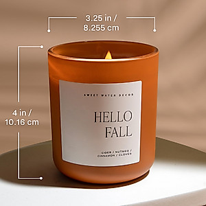 Sweet Water Decor Pumpkin Spice Candle - Soy Candle Wax with 70 Hour Burn Time - Soy Candles Non Toxic with Pumpkin Vanilla Spice & Pie Crust Scent - 100% Cotton Wick Pumpkin Candle - 15oz