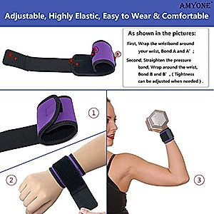 Wrist Brace, 2 PACK Wrist Wraps for Carpal Tunnel for Women. Wrist Support for Weightlifting/Fitness/Sports/Pain Relief. Highly Elastic, Adjustable, Flexible, Comfortable and Multi-Functional, Violet