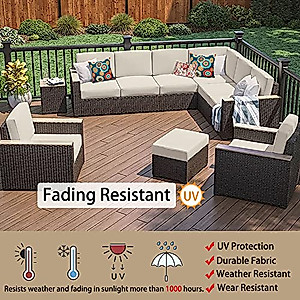 Magpie Fabrics Indoor Outdoor Patio Replacement Cushion Cover with Ties 2 Pack, Loveseat Chair Couch Slipcover Water Repellent UV Resistant Decor for Home Garden(Recycled Cream White, 24x24x4 Inch)