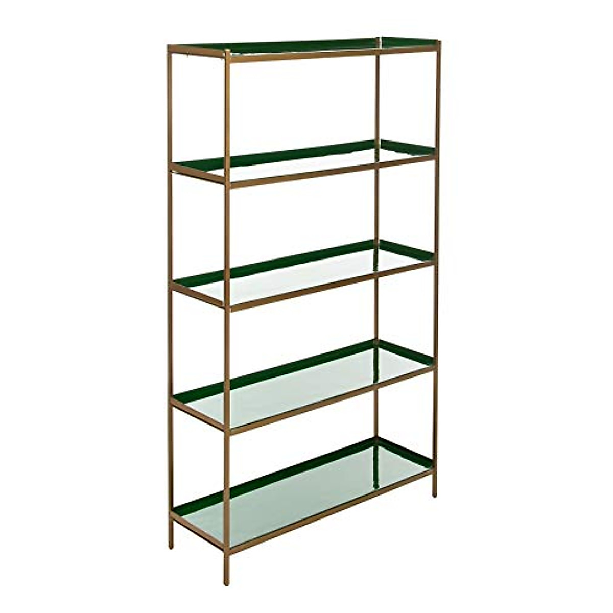 Safavieh Home Justine Contemporary Green and Brass 5-tier Etagere Bookshelf