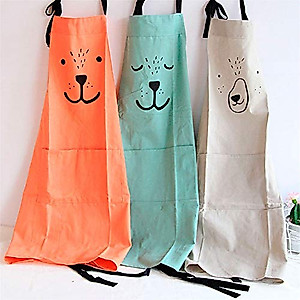 YOLOPARK Lovely Parent and Child Apron, Comfortable Simple Apron with Pocket for Painting Cooking Artist Chef, Pack of 2