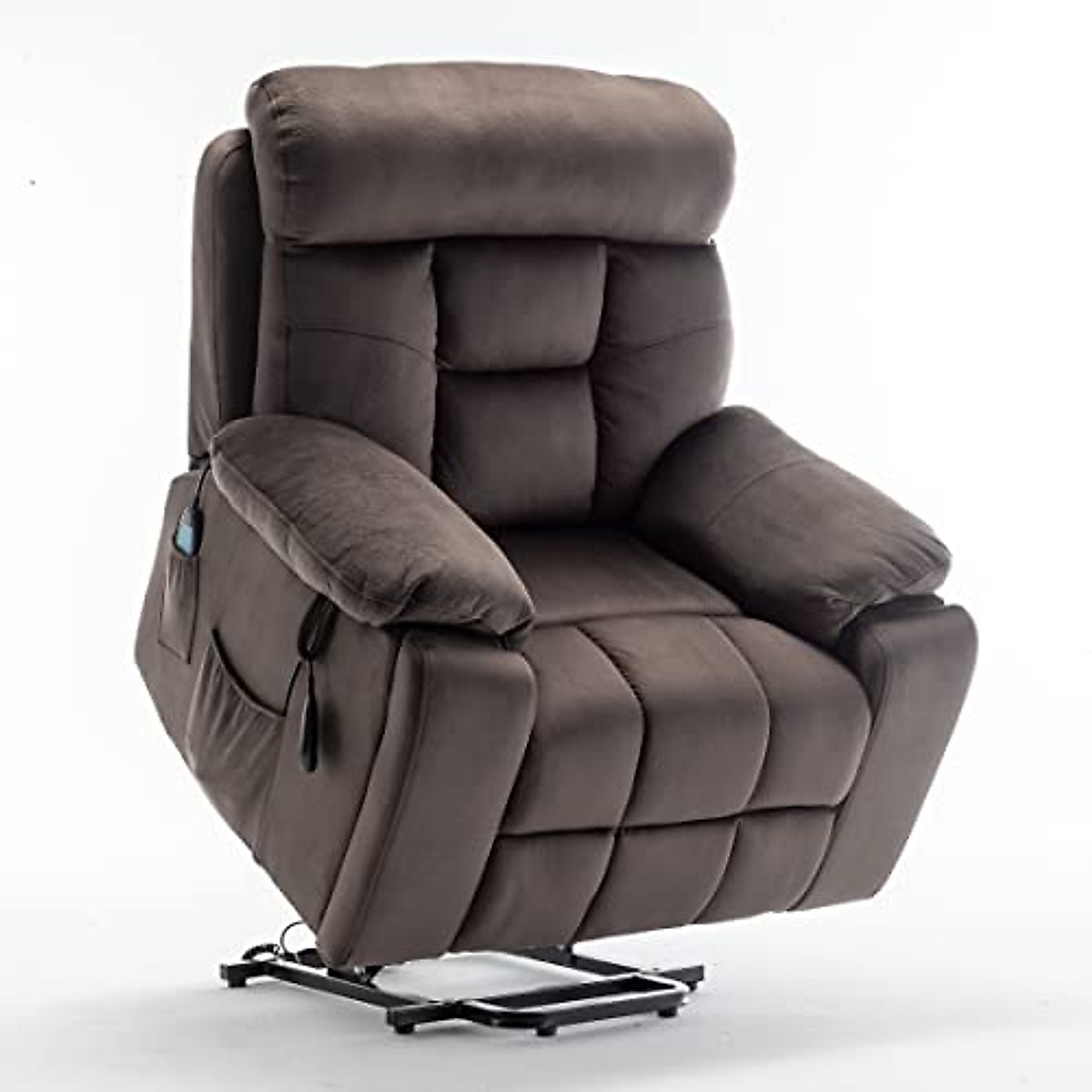 Cobplns 26in Extra Wide Recliner Chair-Living Room Chair，Ultimate Comfortable Goose Down Massage Chair, 400 lbs of Weight-Bearing Power Lift Recliners for Elderly（Dark Brown）