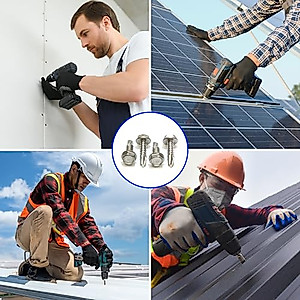 Bolt Dropper No. 6 x 1/2" Stainless Hex Washer Head Self Drilling Screws - 100 pc - 410 Stainless Steel Self Tapping TEK Screws, No. 2 Point, Plain Finish by Bolt Dropper