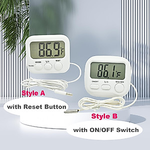 Bytiyar Small Digital Thermometer TA358 Celsius/Fahrenheit Temperature Indoor/Outdoor Meter Gauge with 5ft/1.5M Probe Sensor