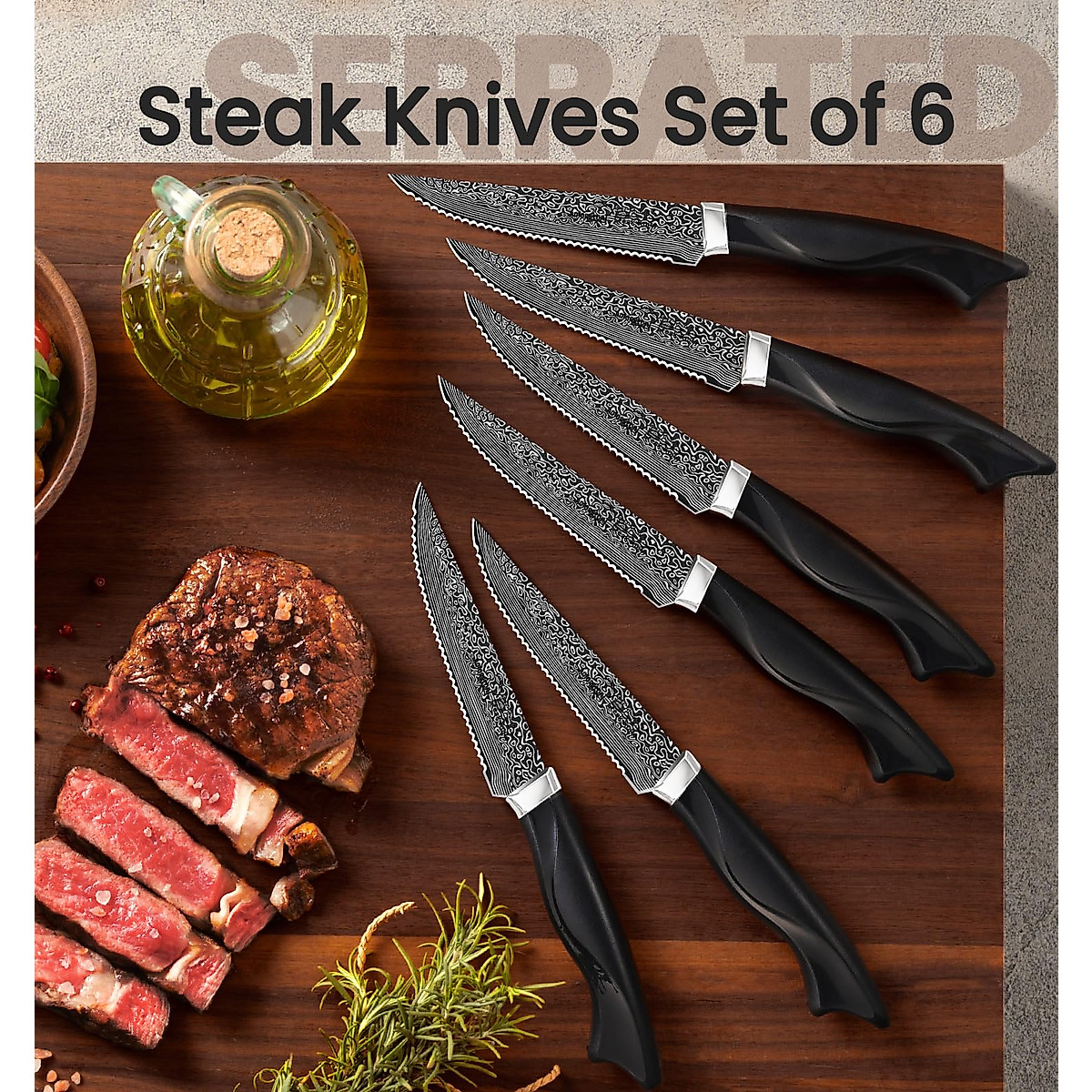 Knife Set, 15 Pieces Kitchen Knife Set with Built in Sharpener, High Carbon German Stainless Steel Knife Block Set, Dishwasher Safe