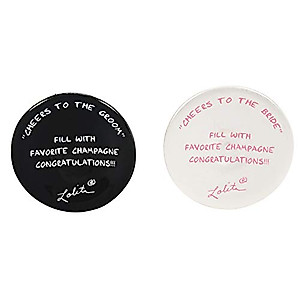 Enesco Designs by Lolita Mrs. Wedding Toasting Hand-Painted Artisan Champagne Flute Set, 2 Count (Pack of 1), Multicolor