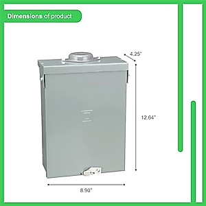Square D - QO612L100RBCP QO 100 Amp 6-Space 12-Circuit Outdoor Main Lugs Load Center with Cover