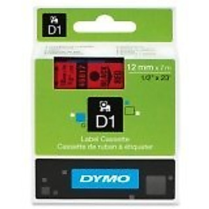 DYMO D1 Black Red 45017 Label Cassette - 1/2'' x 23' by DYMO
