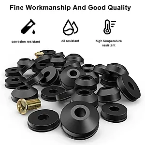 58-Pack Faucet Washer Assortment Kit Rubber Faucet Washers Flat and Beveled Faucet Washers Repair Kit with Brass Bibb Screws for Repairing Faucet Leak