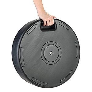 Home Zone Living 40lb Round Fillable Patio Umbrella Base Stand, 18in, Pole Holder, Water, Sand, Fits Poles Up to 1.9in(48mm) Diameter, UV Resistant, Lawn, Deck, Backyard, Garden, Spa, Pool, USA-Based