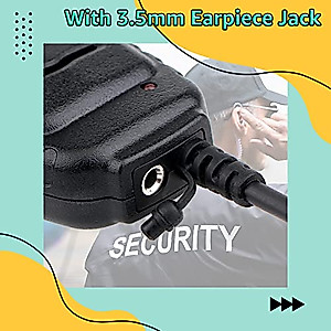 Retevis H-777 Walkie Talkies Mic 2 Pin Shoulder Speaker Mic Compatible with Retevis RT22 RT21 RT68 RT27 RB26 RT85 RT22S RT86 RT19 RT17 Baofeng UV-5R BF-F8HP 2 Way Radios,with 3.5mm Audio Jack(1 Pack)