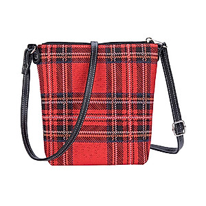 Signare Tapestry Small Crossbody Bag Sling Bag for Women with Royal Stewart Tartan Plaid Design (SLING-RSTT)