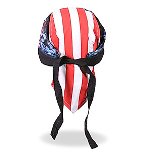 Hot Leathers HWH1017 Flag and Eagle Head Wrap (Black)
