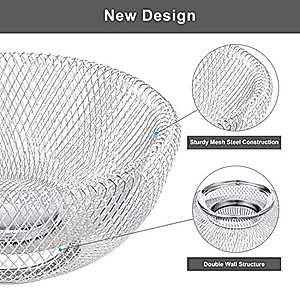 IBERG Mesh Fruit Basket Bread Basket Fruit Holder for Kitchen, Reception, Dining Table (BLACK SQUARE, 12 INCH)