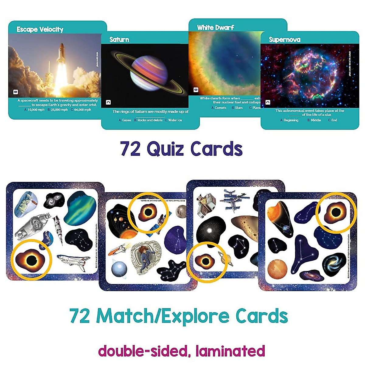 Qurious Space | STEM Flash Card Game | Explore, Match, Quiz & Spin Through The Universe. Perfect for Astronomy Fans and Future Astronauts