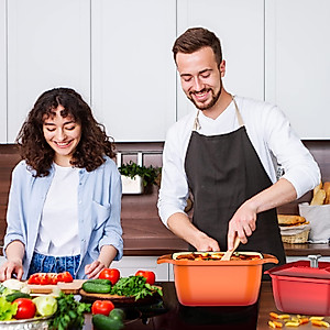 Dutch Oven, imarku 3.5 Quart Enameled Cast Iron Dutch Oven Pot with Lid for Braising, Broiling, Frying, Bread Baking, Roast Turkey, Oven Safe Up To 550°F, Enamel Coating, Nonstick Easy to Clean