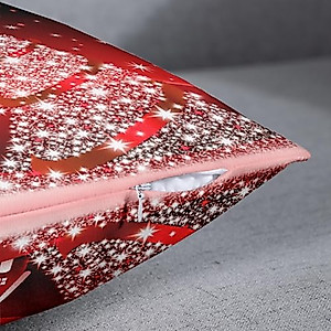 Emvency Set of 4 Throw Pillow Covers Christmas Snowman Let It Snow Red Black Buffalo Plaids Chair Decorative Pillow Cases Home Decor Square 16x16 Inches Pillowcases