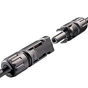 NUZAMAS Pair of 16 feet 12AWG/4.0mm Single Core Extension Cables with connectors for Solar Panels and Solar Power Systems 5 Meters (16ft) Cable with Plug