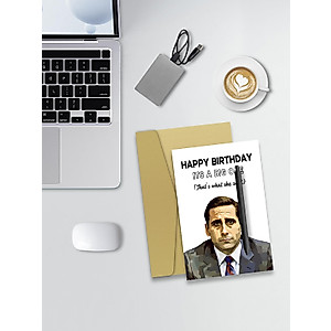 Fumnwoks Happy Birthday Cards, Funny Birthday Gifts Card for Female Co-workers or Girlfriends, Michael Scott Birthday Bards, Office Birthday Cards for Friend