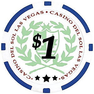 DA VINCI Set of of 750 Casino Del Sol 11.5 Gram Poker Chips with Case, Cards, Dealer Buttons and 2 Cut Cards