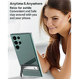 Btscase for Samsung Galaxy S22 Ultra 5G Case, with Adjustable Metal Kickstand, Crystal Clear Soft Flexible TPU Slim Shockproof Drop Protective Girls Women Men Cover for Galaxy S22 Ultra 5G, Clear