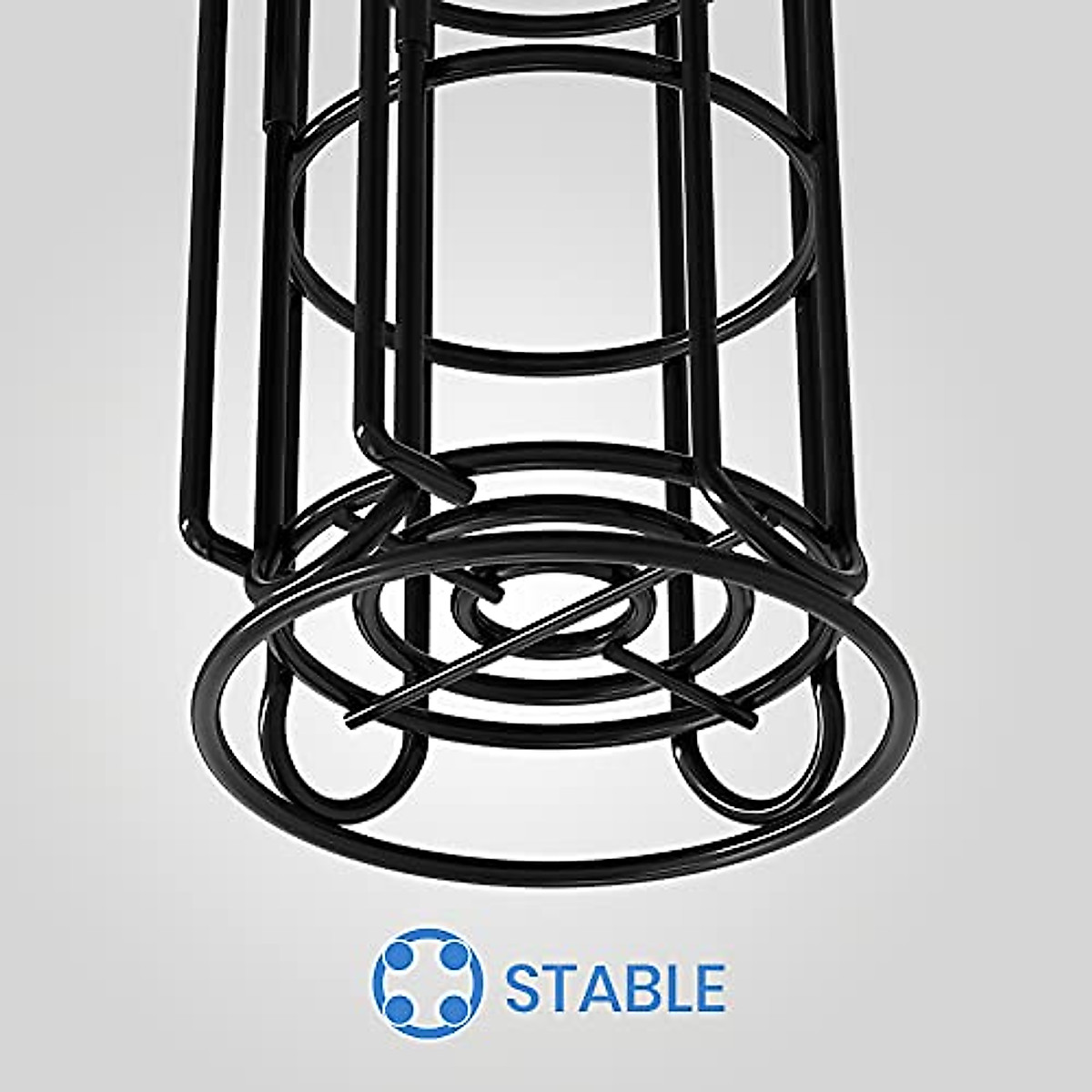 [Upgrade] Toilet Paper Holder Stand with Shelf Tissue Holders for Bathroom Free Standing Bath Tissue Roll Holder Magazine Rack for Mega Rolls/Phone/Wipe-Black