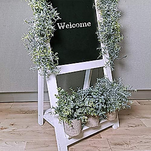 Winlyn Set of 3 Mini Potted Artificial Eucalyptus Plants Plastic Fake Green Rosemary Plant for Home Decor Office Desk Shower Room Decoration