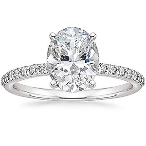 Diamondrigo Petite Oval Cut Moissanite Ring for Engagement, Wedding, Anniversary, Promise, Gift, Birthday, Gratitude (Solitaire, Eternity, 2.50CT, VVS1, Colorless) (6.5)