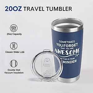 NOWWISH Christmas Gifts for Men, Inspirational Gift Tumbler, Birthday White Elephant Gifts for Men Dad Father Husband Boyfriend Best Friend - Navy Blue 20oz