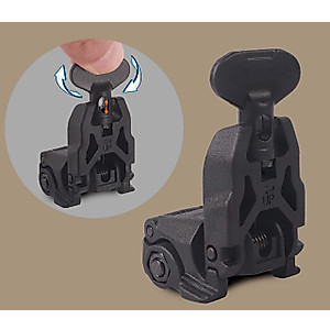 ADEGRIN Nylon Sight Front and Rear Flip Sights can be Mounted on Any Picatinny or Weaver Rail(Black)
