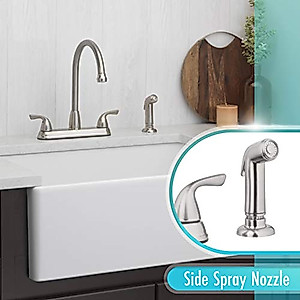 Aqua Vista 21-K822-AV-BND Kitchen Sink Faucet with Side Spray, Brushed Nickel High Arc